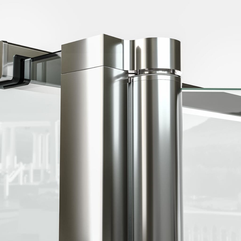 Full Height Deflector Hinge with 300mm Glass Panel 10mm | Modular Walk ...